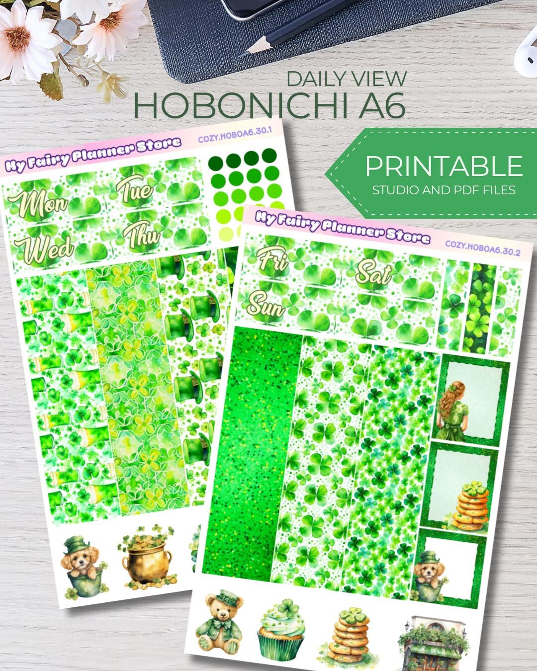 PRINTABLE HOBONICHI A6 - Oh so Lucky - Hobonichi A6 - Weekly - Hobo ...