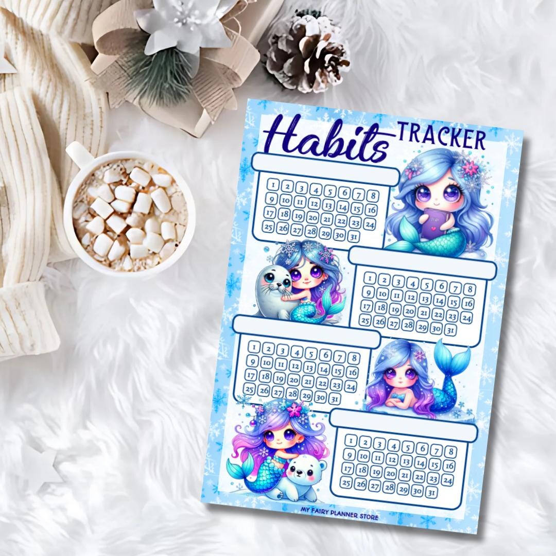 LYLIA ARTIC FRIENDS - Habits Tracker - Full Page Stickers - Ringbound ...