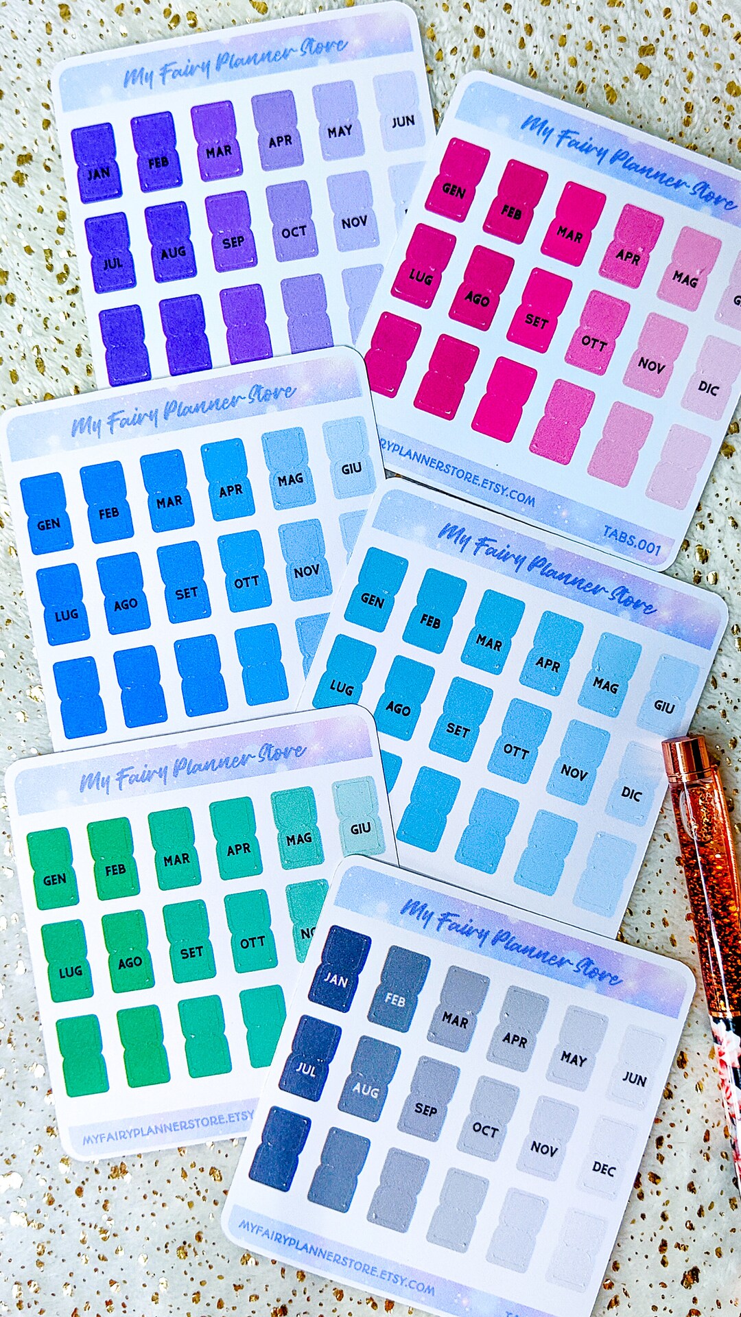 MONTHLY TABS - Colorful Tabs - Sticky Tabs - Tabs - Pastel Color - Blue ...