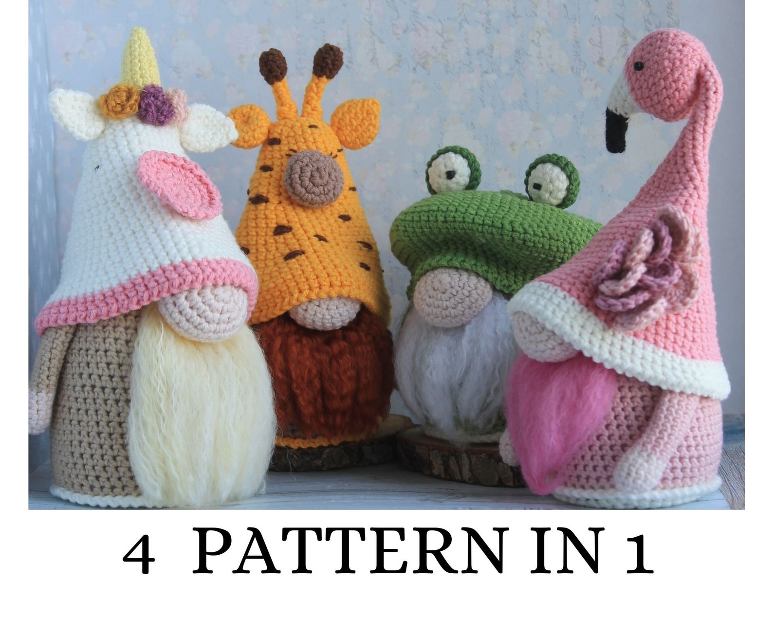 Crochet Animal Gnomes Amigurumi gnomes giraffe gnome | Etsy