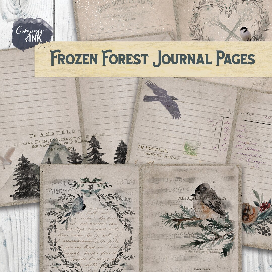 Winter Junk Journal Pages, Frozen Forest Junk Journal Kit, Forest Junk ...