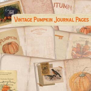 Vintage Pumpkin Junk Journal Pages, Autumn Pumpkin Journal Printables ...
