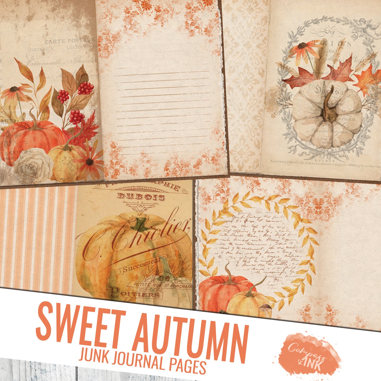 Junk Journal Printable Sweet Autumn Junk Journal Pages Fall - Etsy