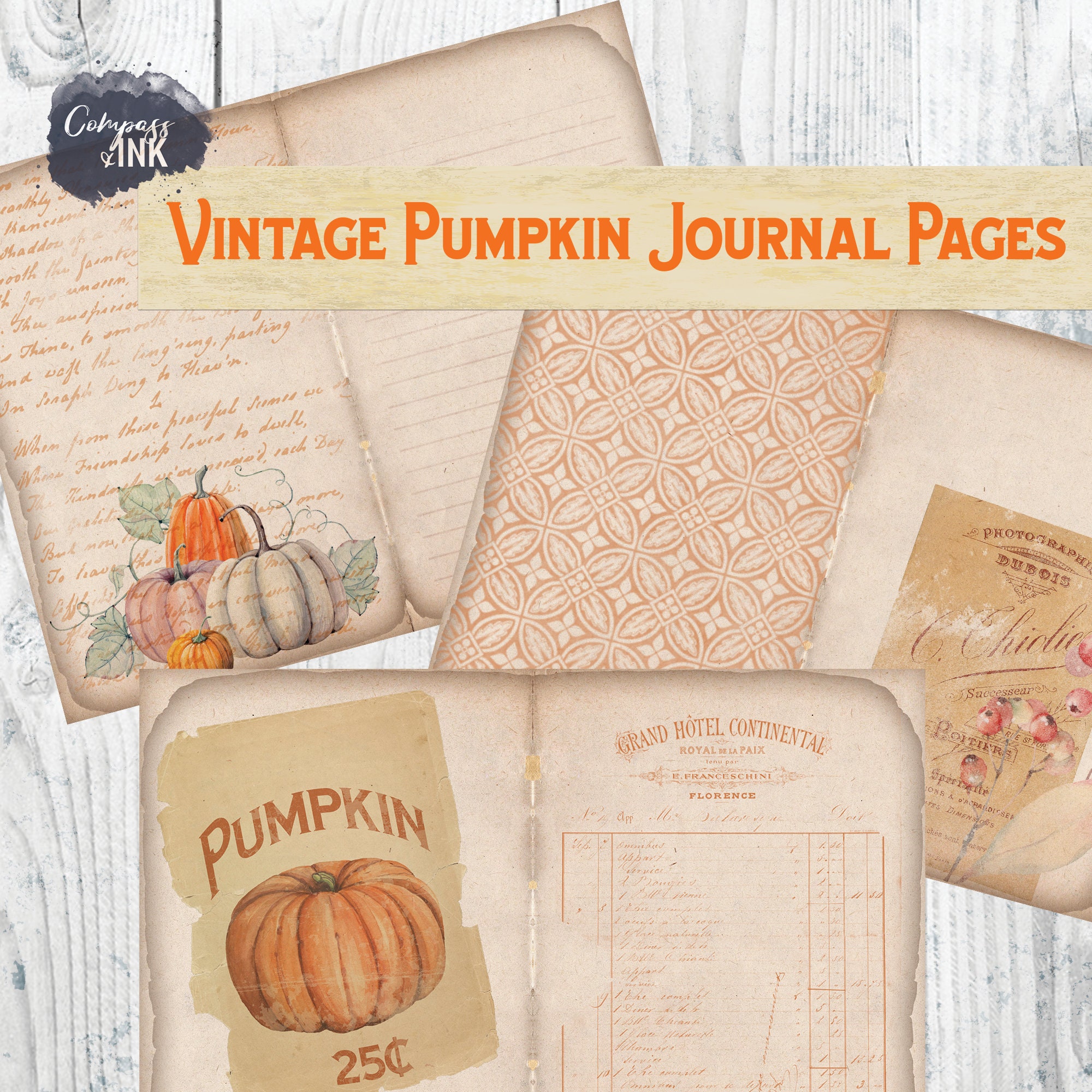 Vintage Pumpkin Junk Journal Pages Autumn Pumpkin Journal - Etsy