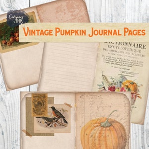 Vintage Pumpkin Junk Journal Pages, Autumn Pumpkin Journal Printables ...