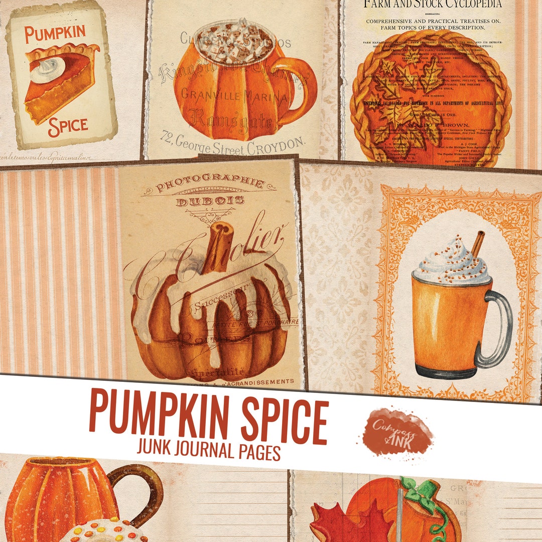 Junk Journal Printable Pumpkin Spice Junk Journal Pages Fall - Etsy