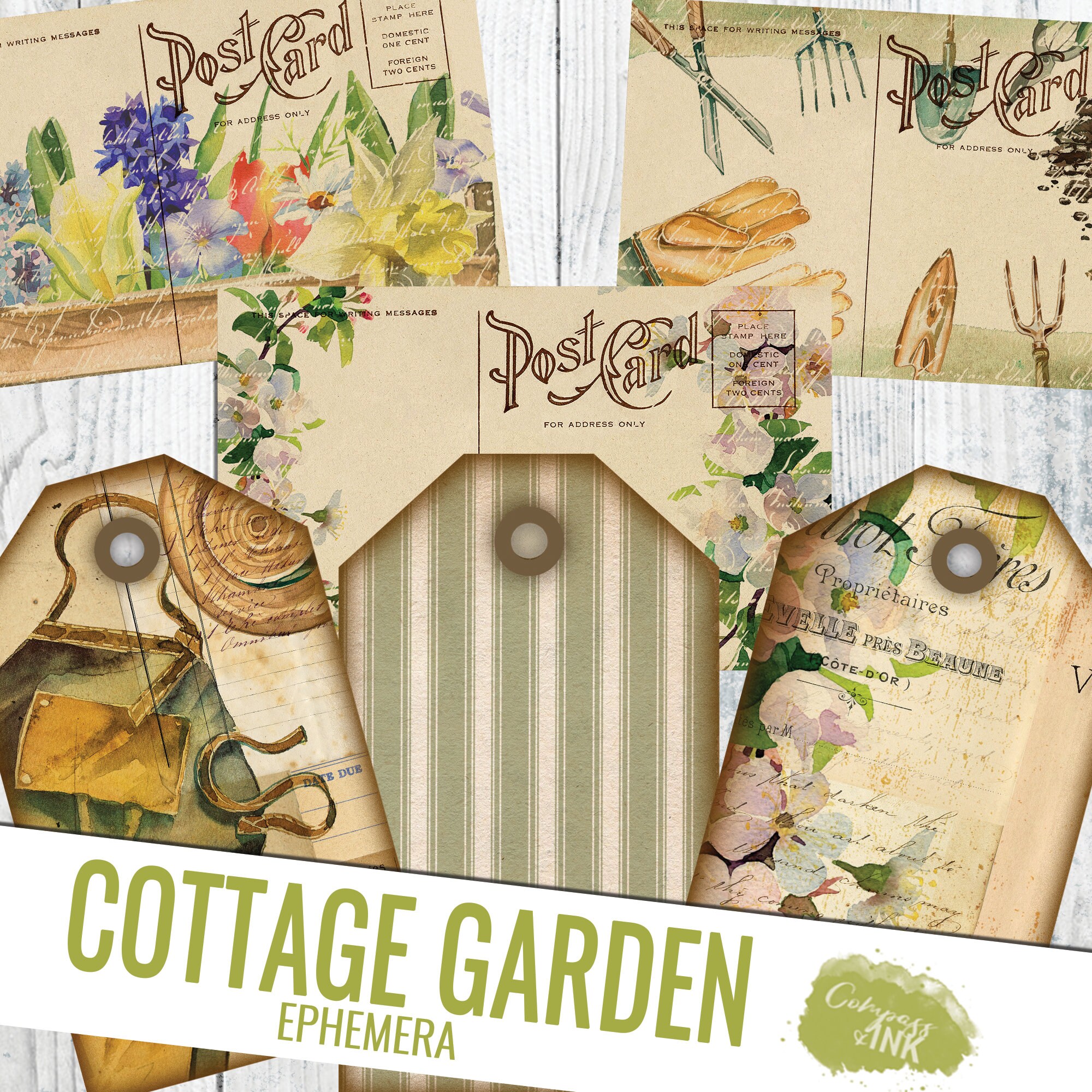 Spring Junk Journal Ephemera Cottage Garden Ephemera Kit - Etsy
