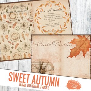 Junk Journal Printable, Sweet Autumn Junk Journal Pages, Fall Junk ...