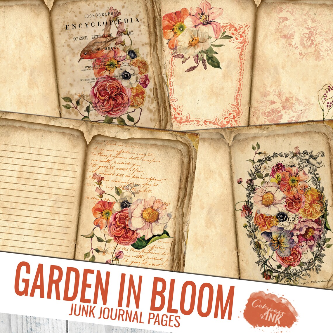 Garden Junk Journal Kit Garden in Bloom Junk Journal Pages - Etsy