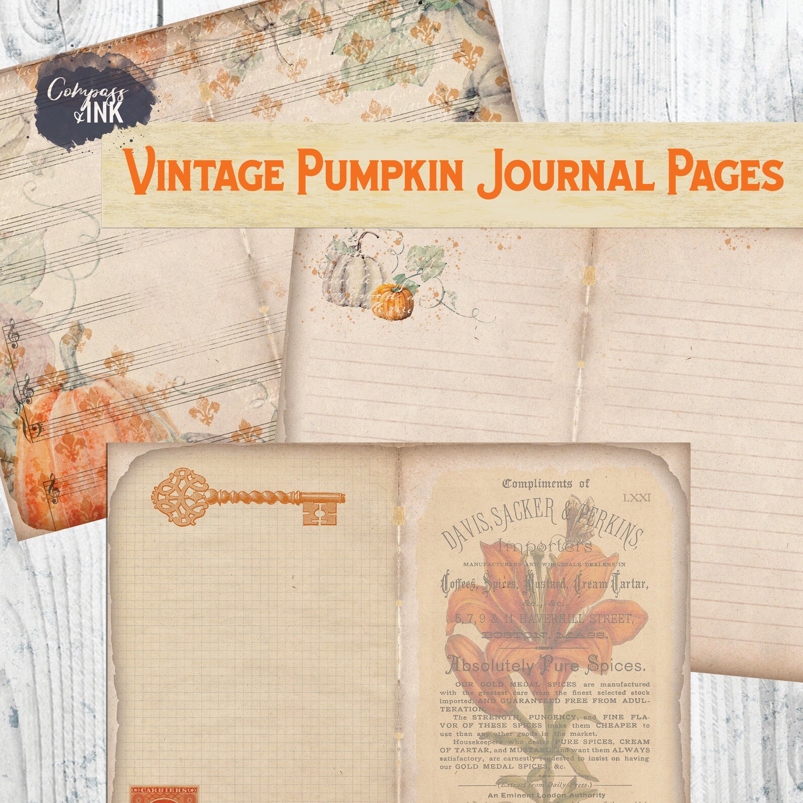 Vintage Pumpkin Junk Journal Pages Autumn Pumpkin Journal - Etsy