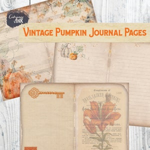 Vintage Pumpkin Junk Journal Pages, Autumn Pumpkin Journal Printables ...
