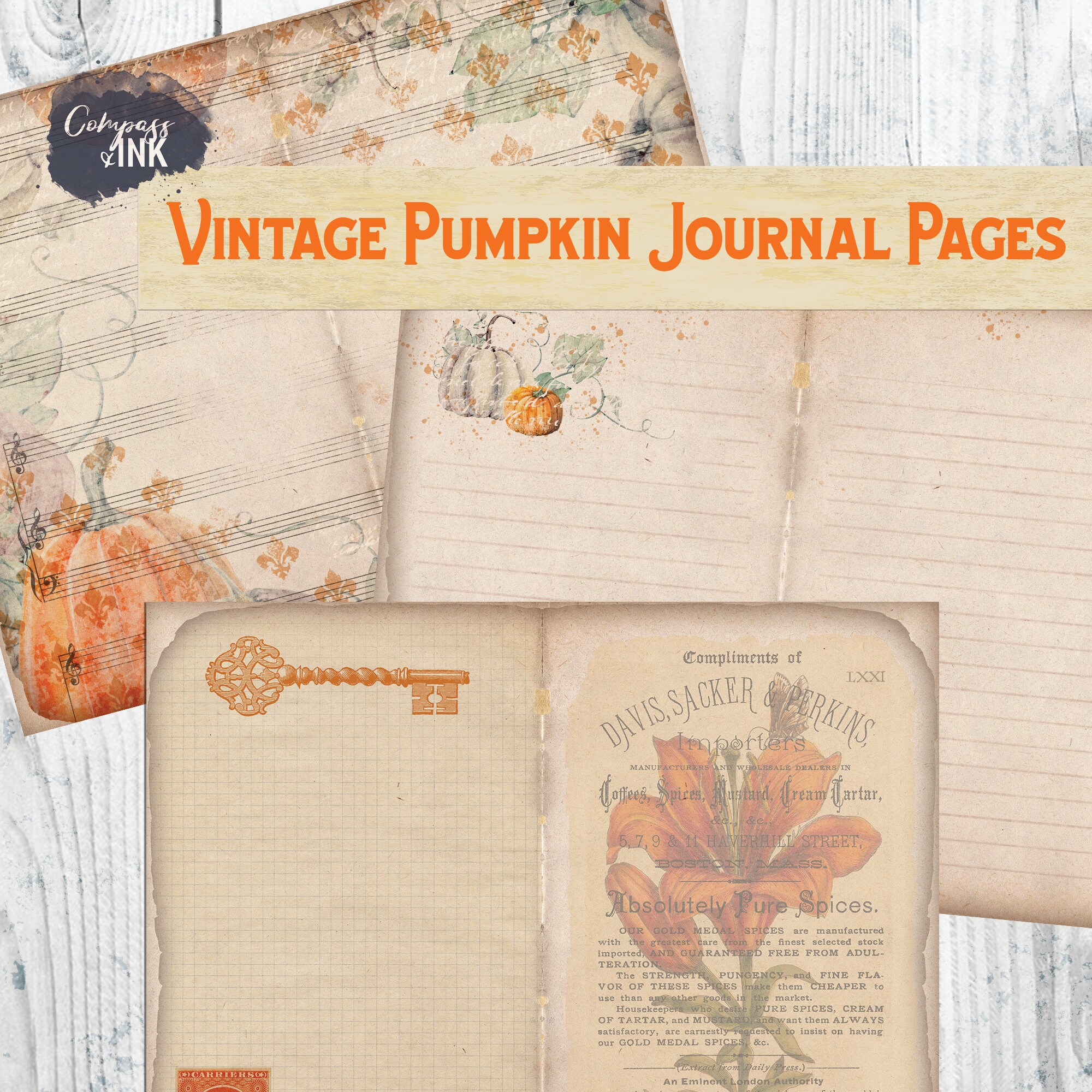 Vintage Pumpkin Junk Journal Pages Autumn Pumpkin Journal - Etsy