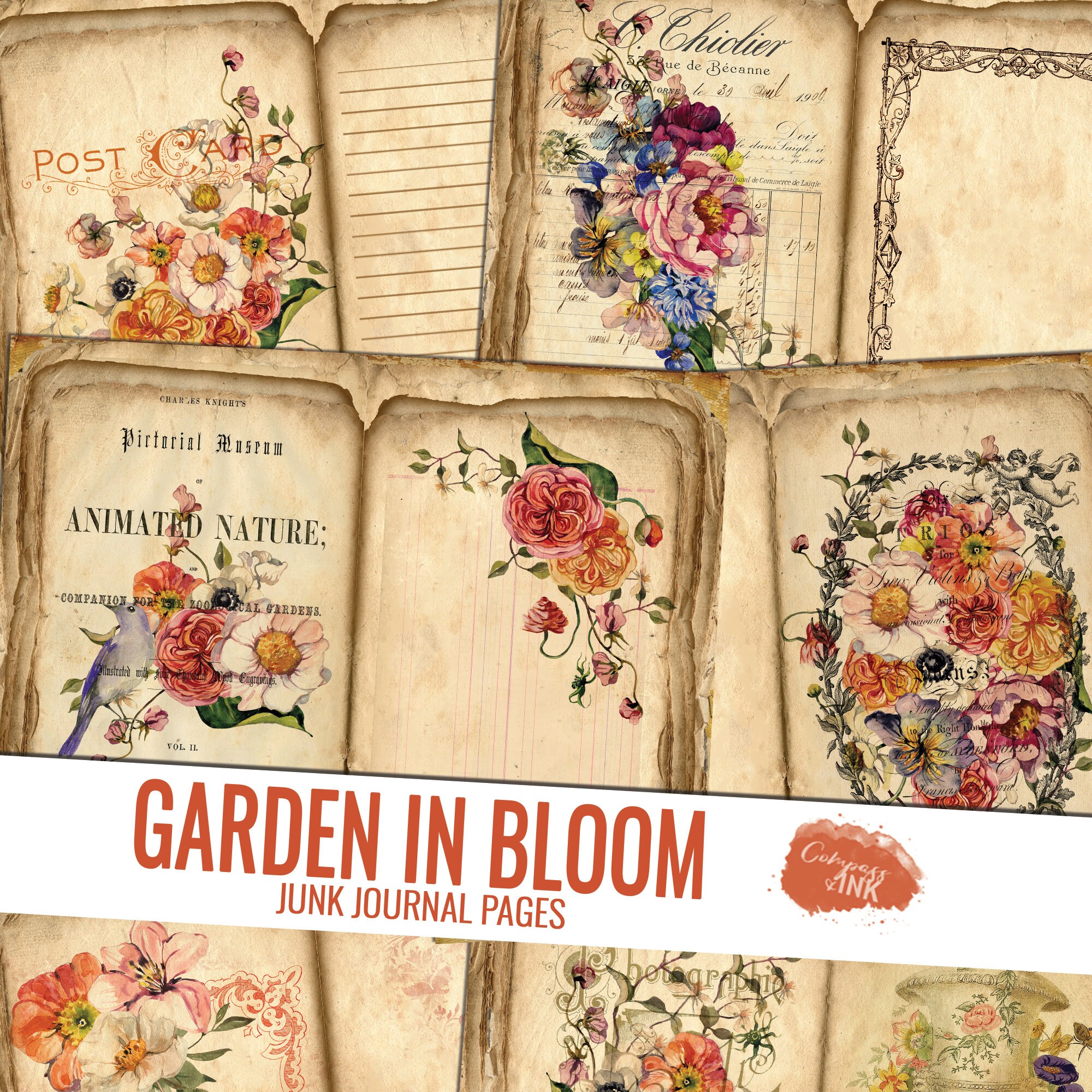 Garden Junk Journal Kit Garden in Bloom Junk Journal Pages - Etsy