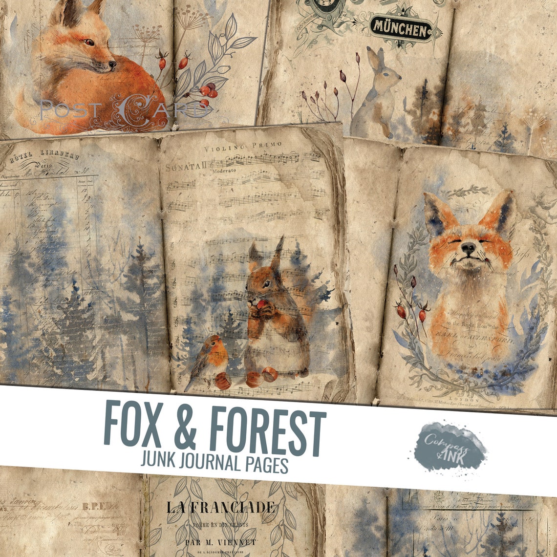 Junk Journal Kit Winter Junk Journal Printable Forest Junk - Etsy