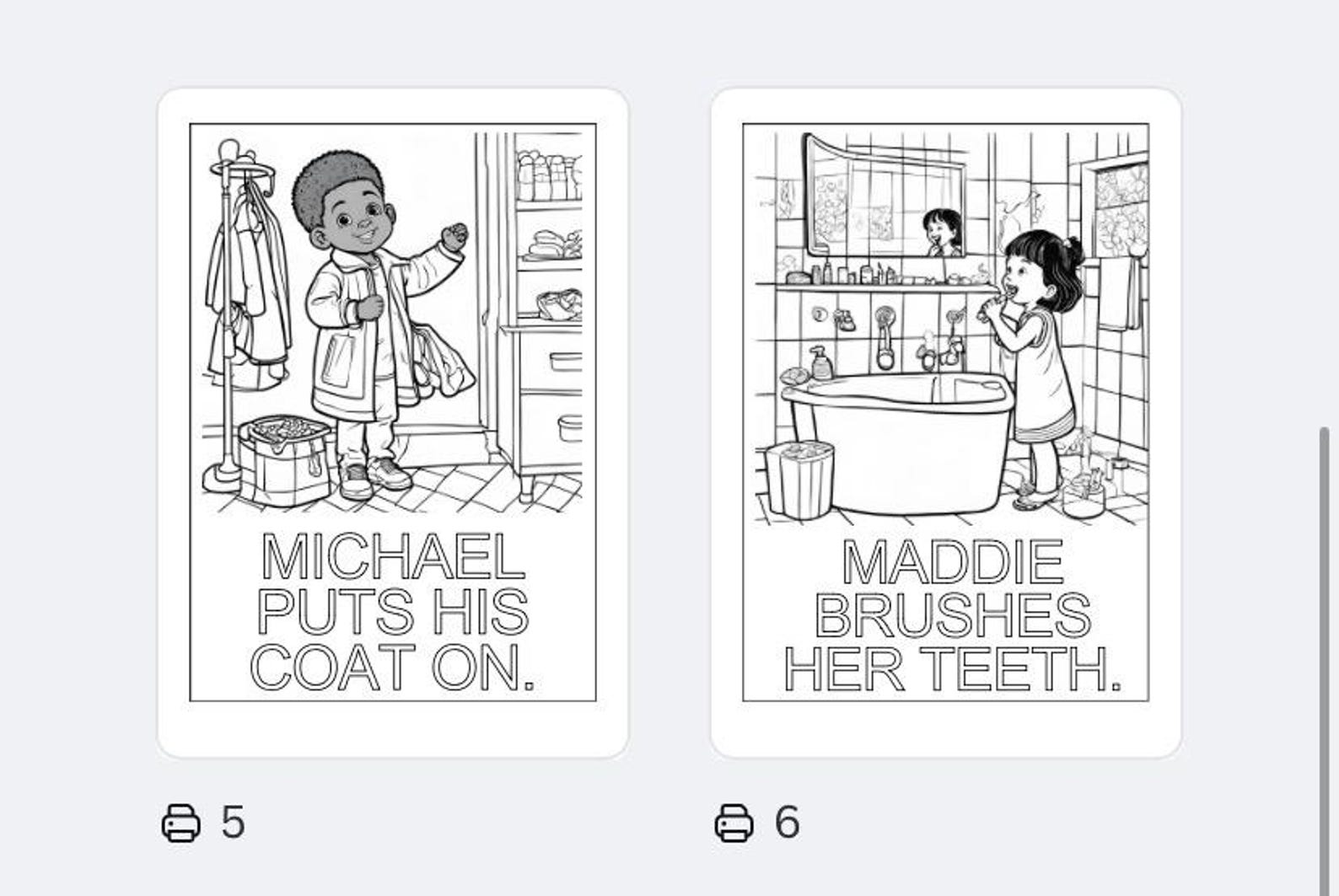 Digital Download Chores Theme Coloring Sheets/book, Instant Download ...