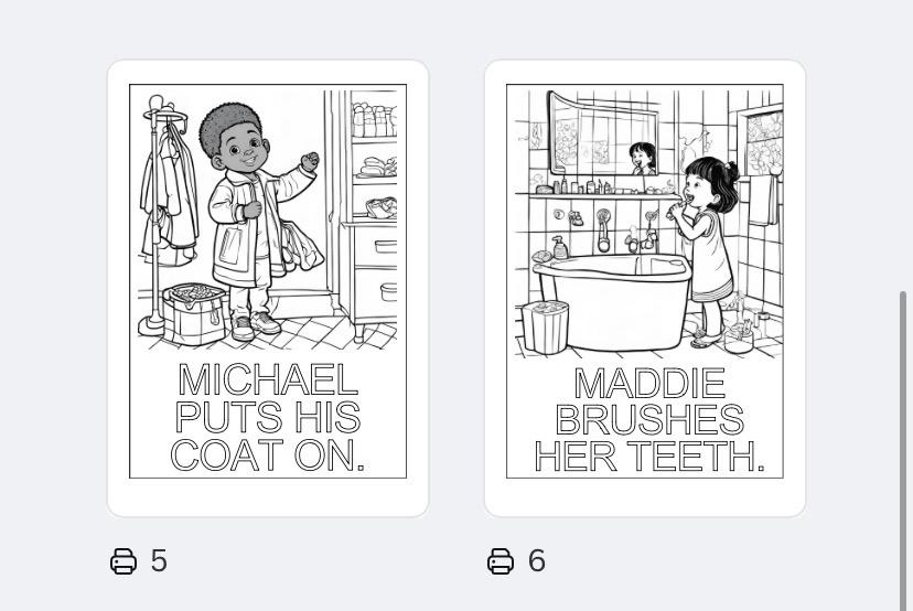 Digital Download Chores Theme Coloring Sheets/book, Instant Download ...