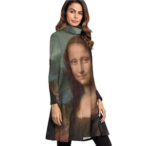 Mona Lisa Art Dress: Leonardo Da Vinci Famous Painting, Long Sleeve - Etsy