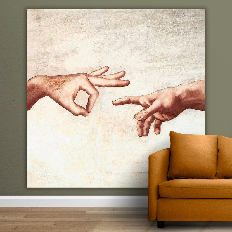 Michelangelo the Creation of Adam Canvas Print the Most Famous Iconic ...