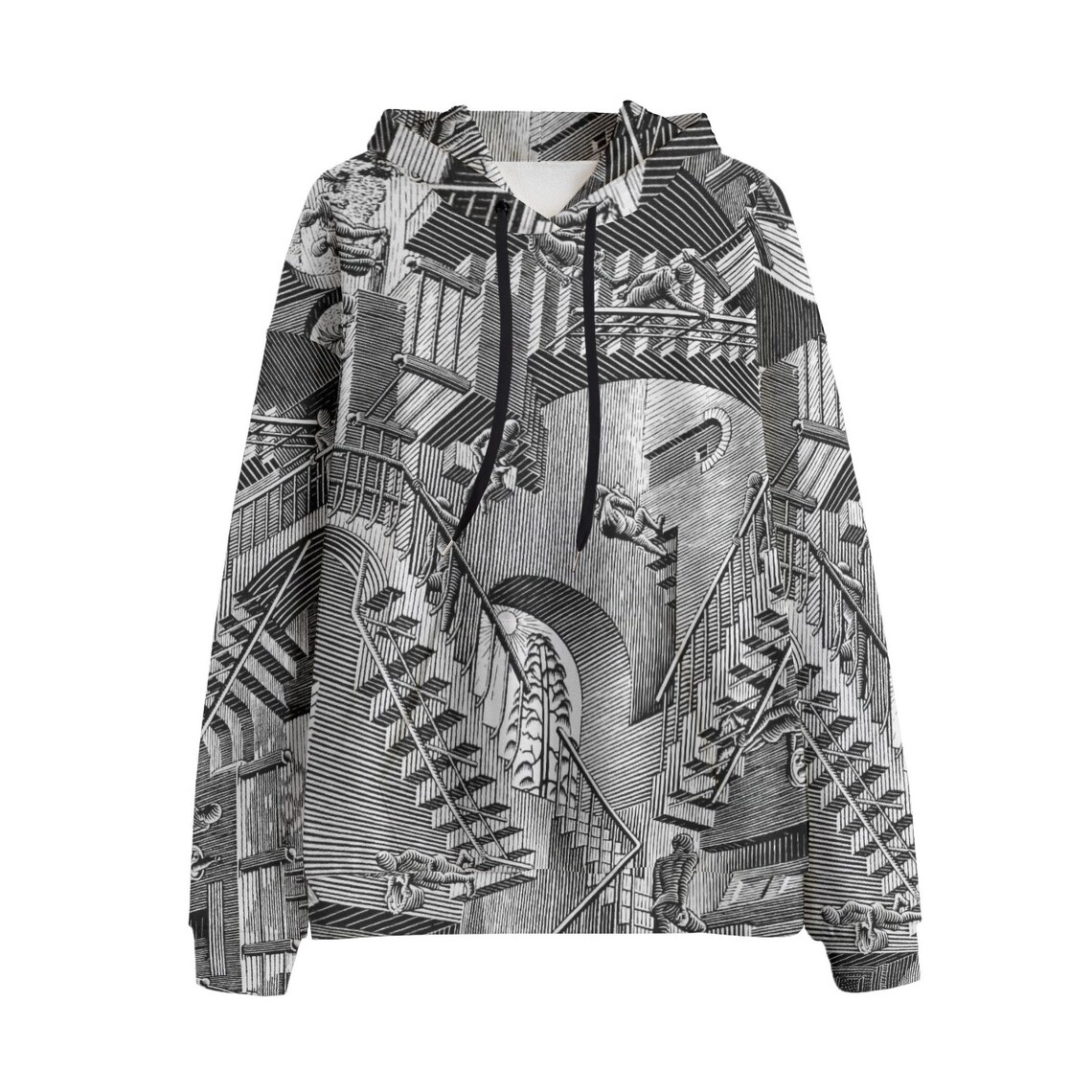 Relativity Surrealism Hoodie Optical Illusion Clothing Geometric ...