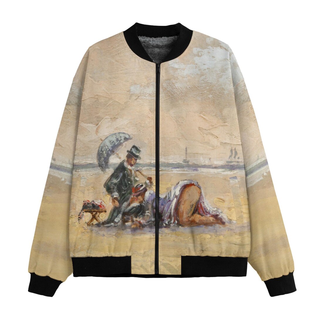 Paulette Bardy "on the Beach" Bomber Jacket: French Impressionist Art ...