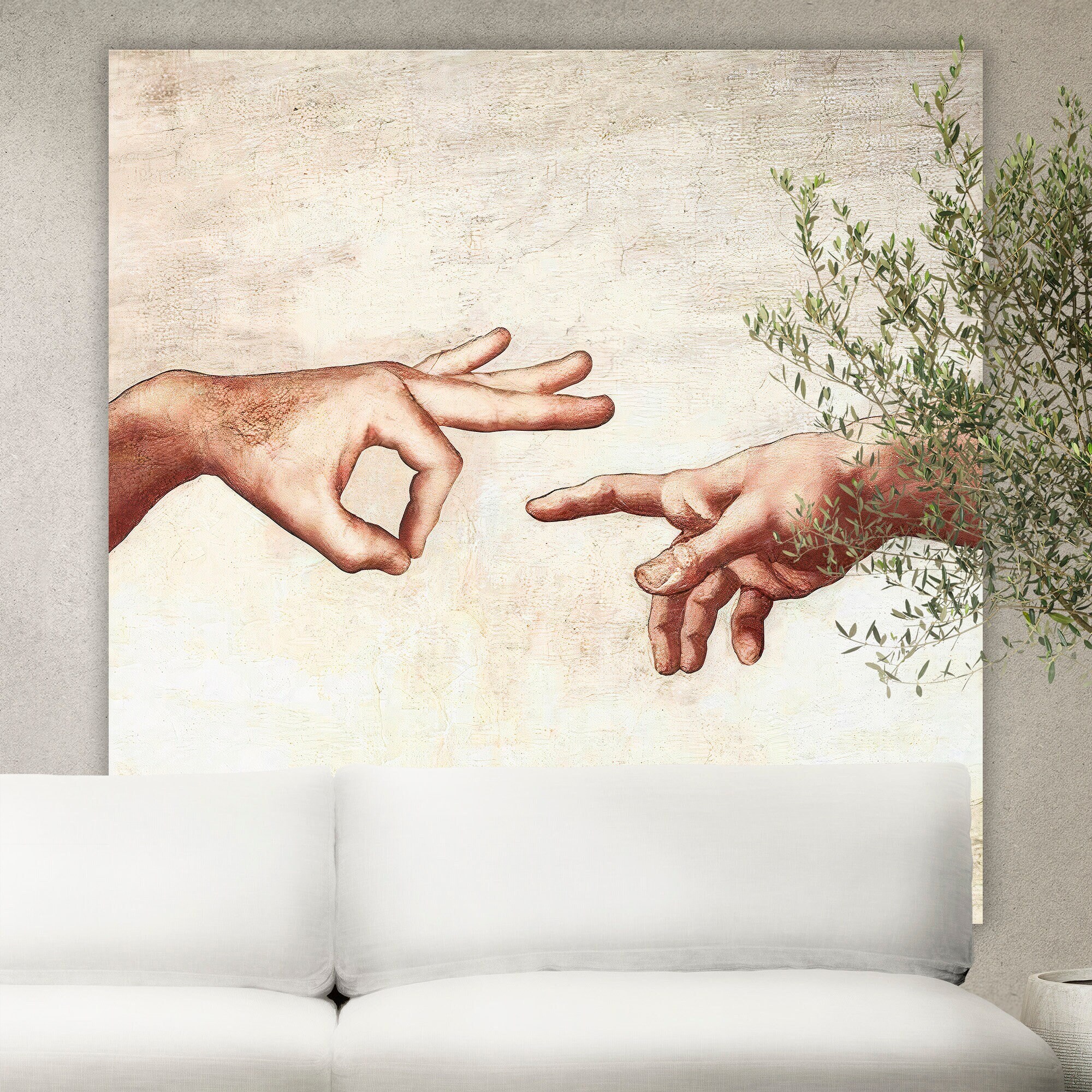 Michelangelo the Creation of Adam Canvas Print the Most Famous Iconic ...