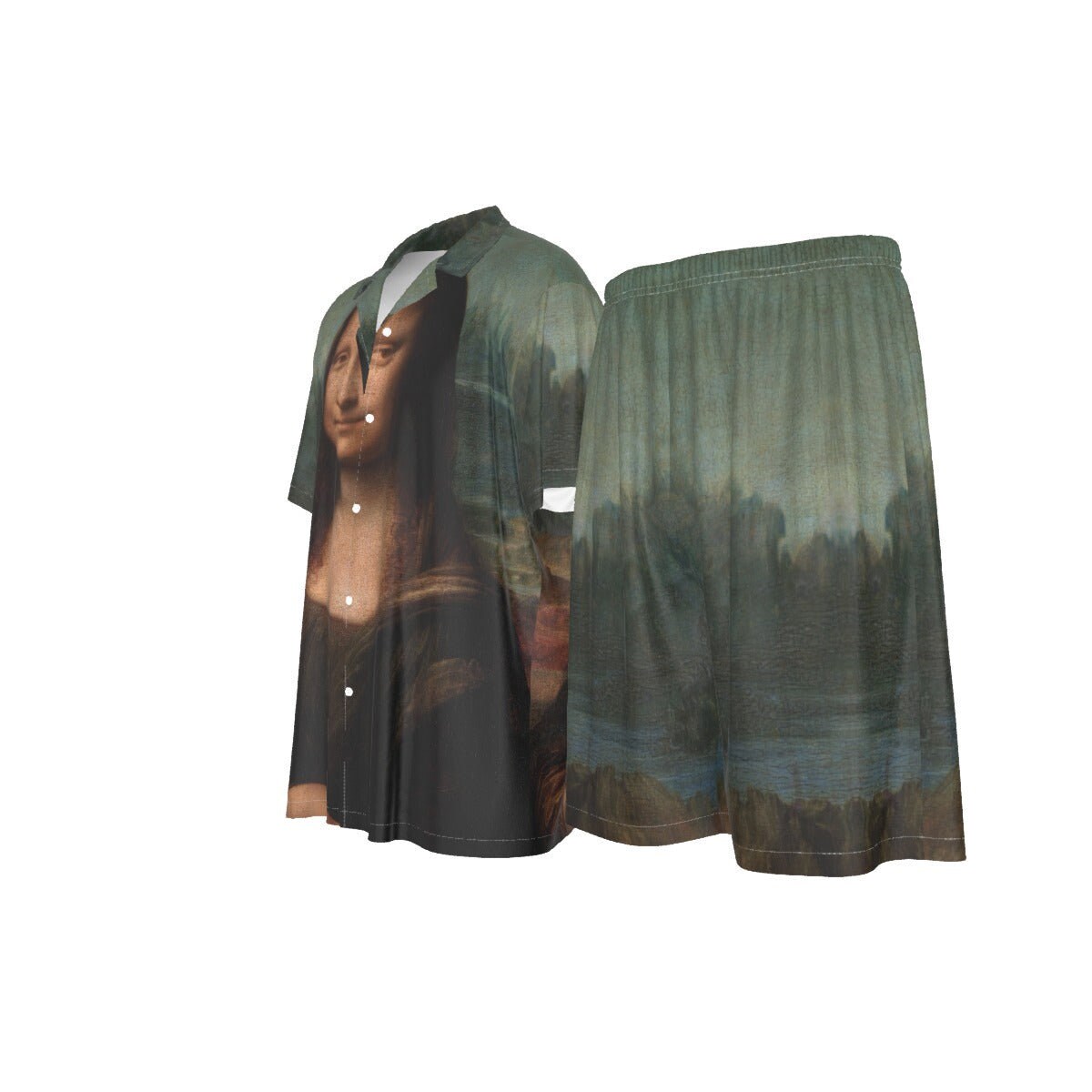 The Mona Lisa by Leonardo Da Vinci Art Silk Shirt Suit Set Iconic ...