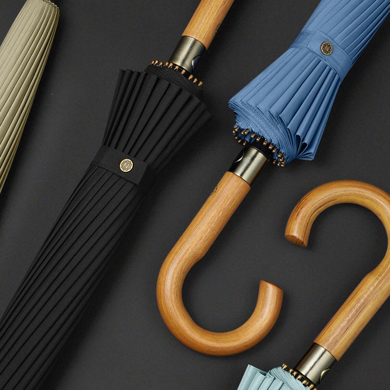 Large 24K Wood Handle Business Premium Umbrella Luxury Gentleman and ...