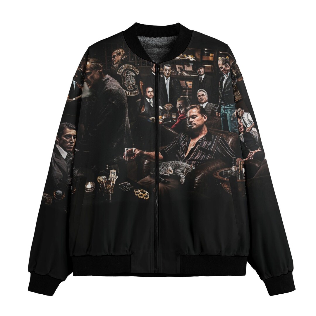 Classic Mobster Films Fleece Bomber Jacket - Etsy