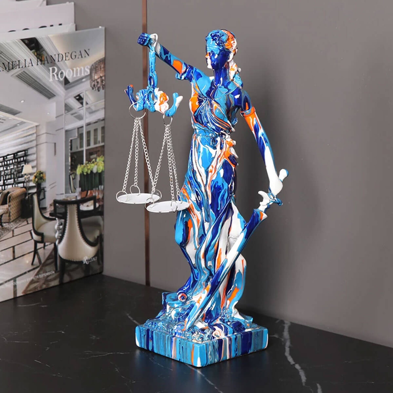 Lawyer Sculpture Justice Goddess Colorful Abstract Resin Statue Law ...
