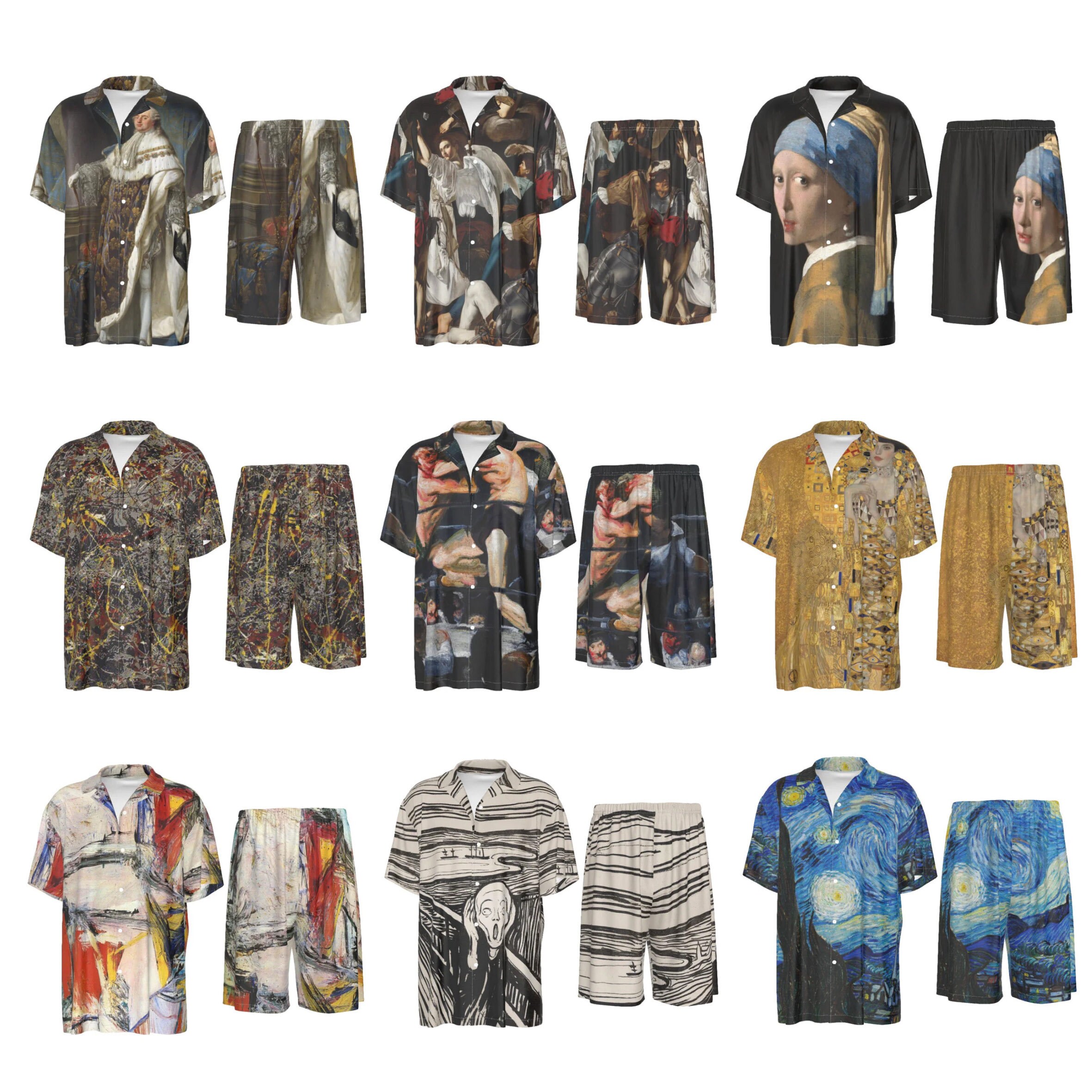 The Mona Lisa by Leonardo Da Vinci Art Silk Shirt Suit Set Iconic ...