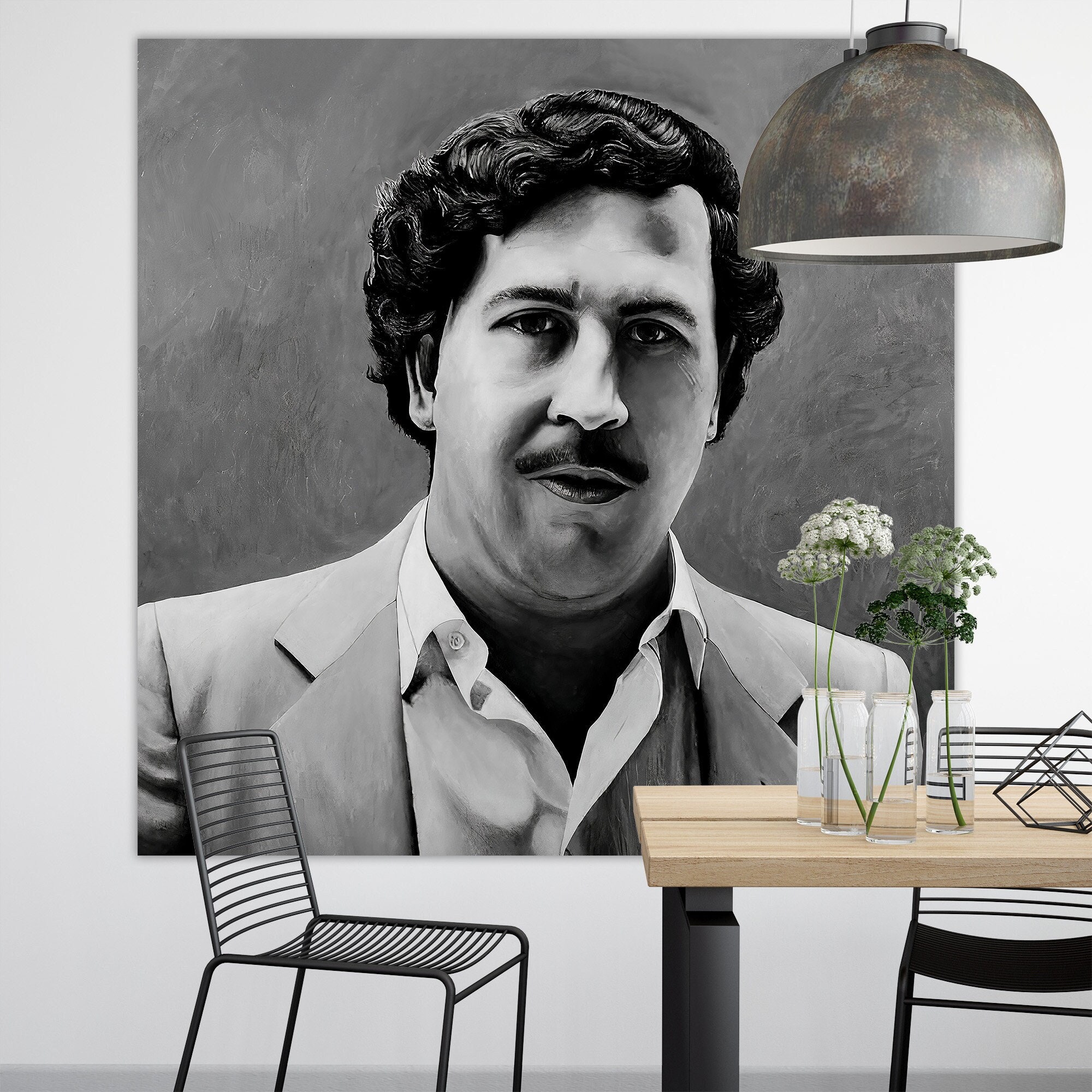Pablo Escobar Canvas Painting Best Gangster Art Print - Etsy