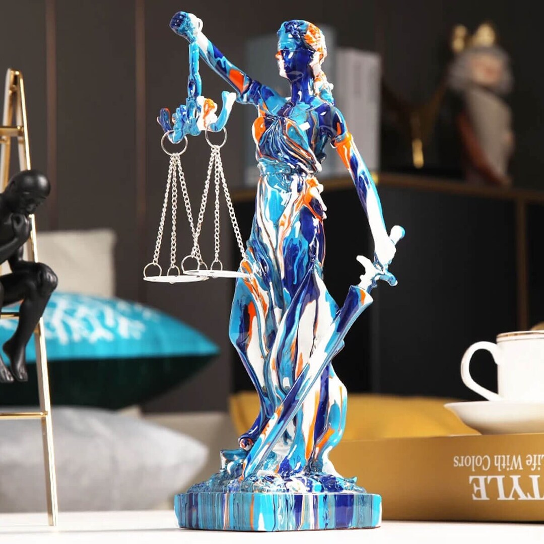Lawyer Sculpture Justice Goddess Colorful Abstract Resin Statue Law ...