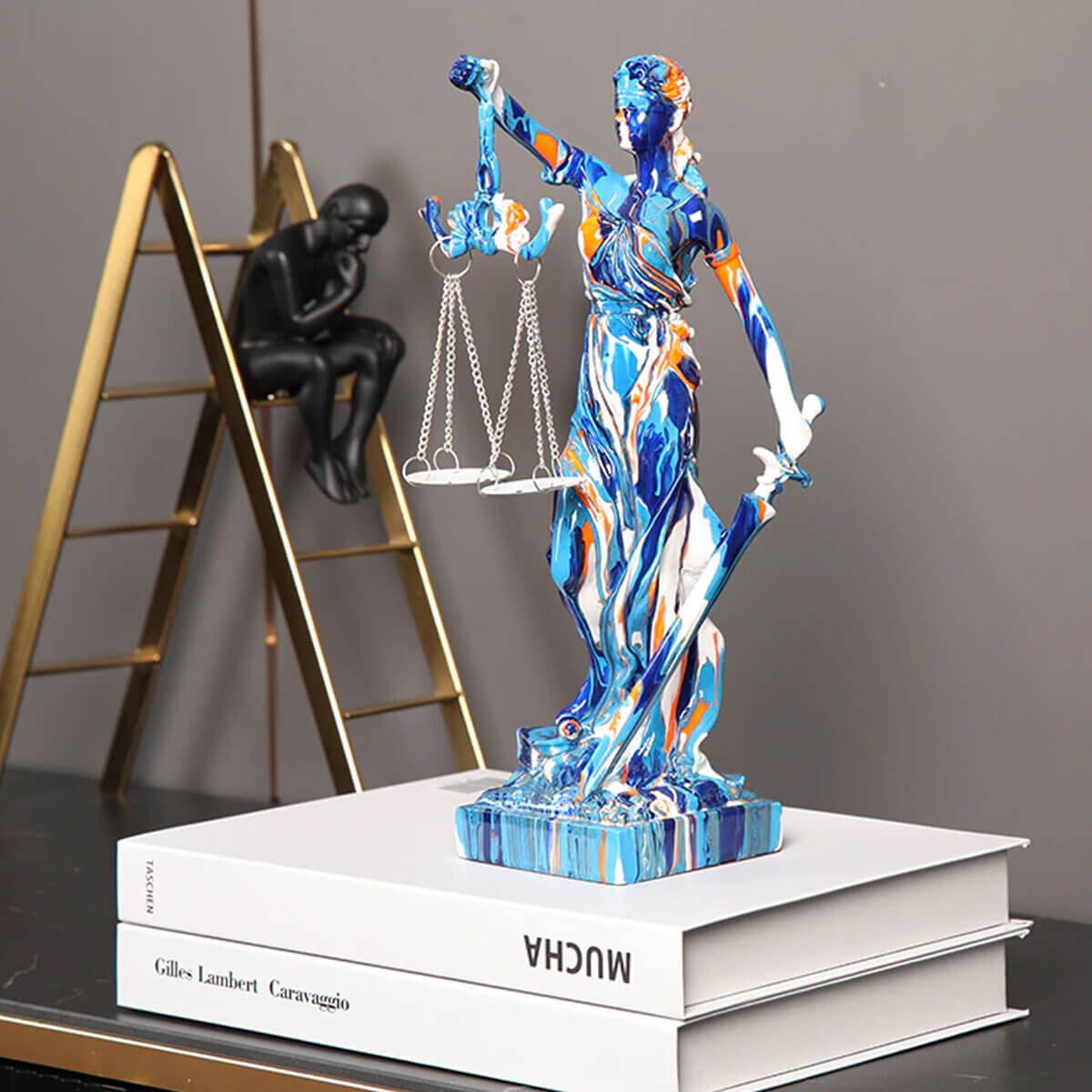 Lawyer Sculpture Justice Goddess Colorful Abstract Resin Statue Law ...