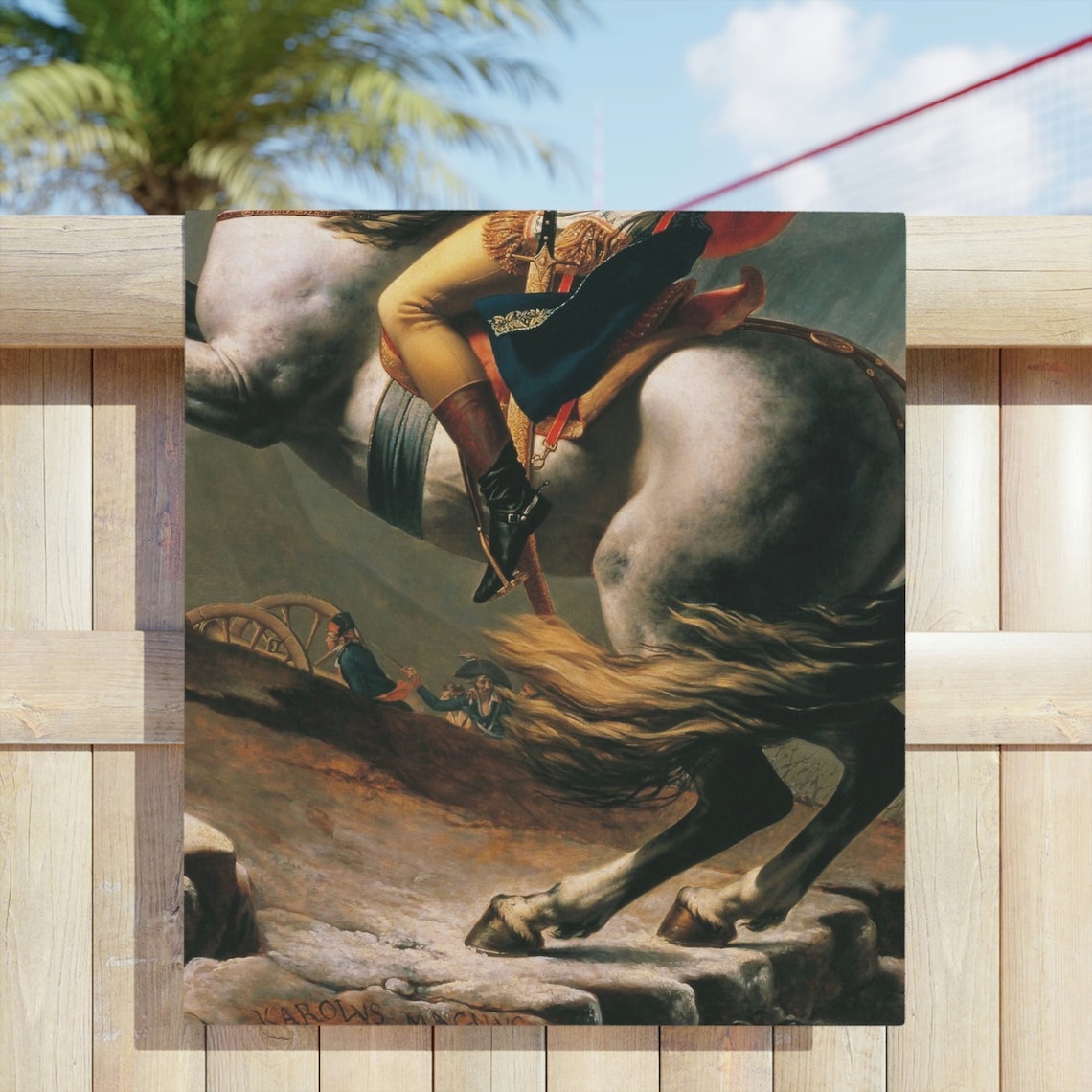 Napoleon Crossing the Alps Art Beach Towels Famous Paintings ...