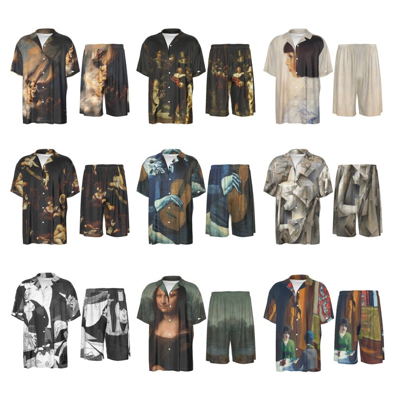 The Mona Lisa by Leonardo Da Vinci Art Silk Shirt Suit Set Iconic ...