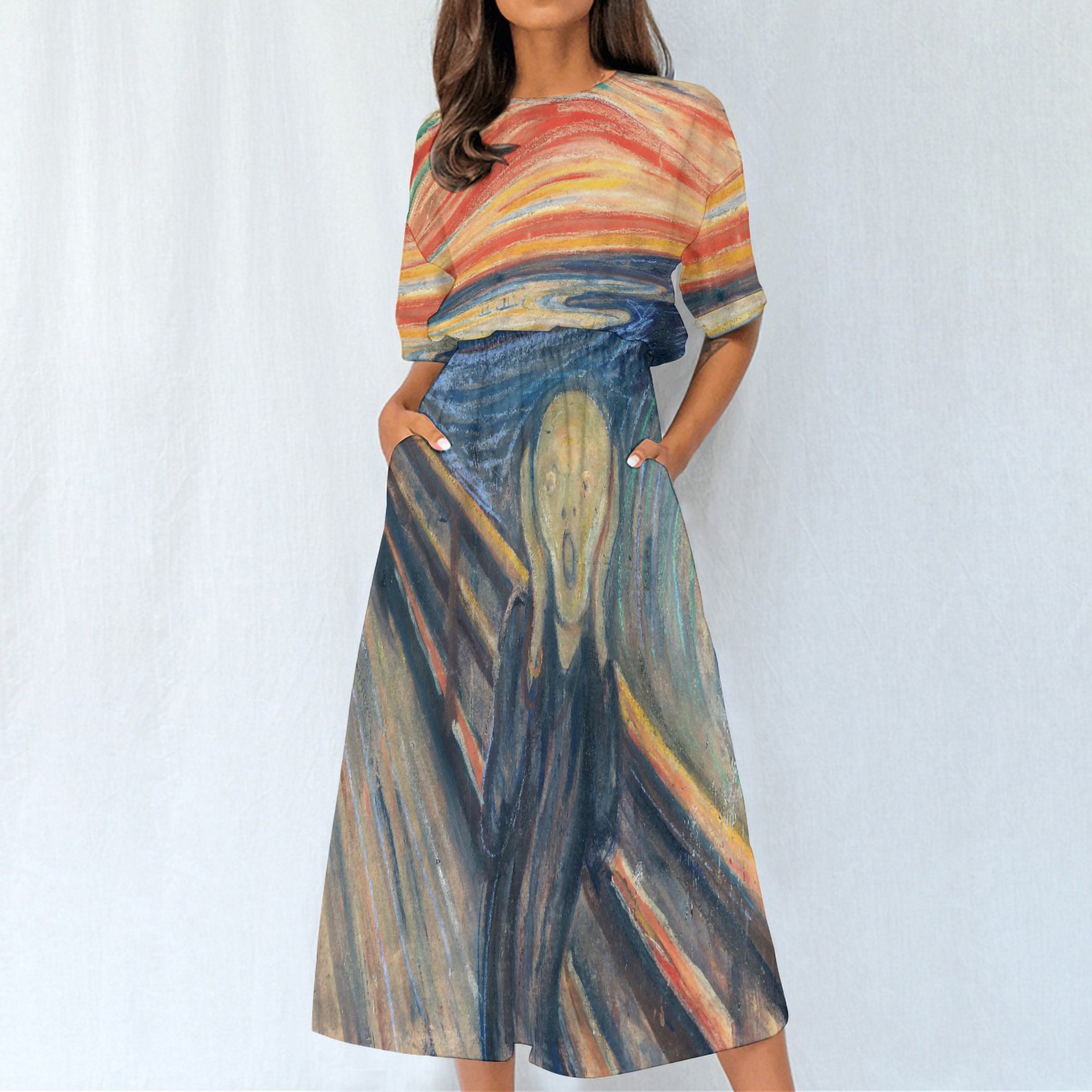 The Scream by Edvard Munch Inspired Women's Waist Dress Artistic ...
