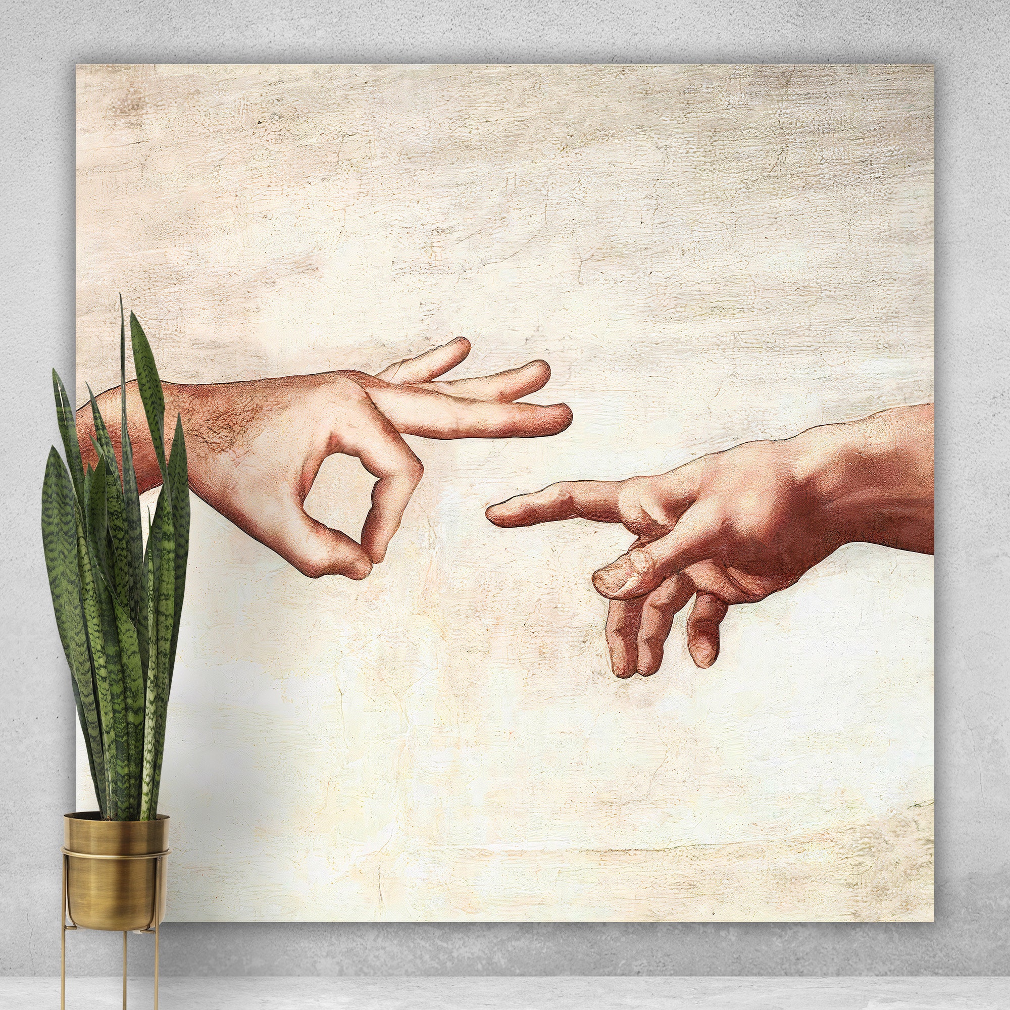 Michelangelo the Creation of Adam Canvas Print the Most Famous Iconic ...