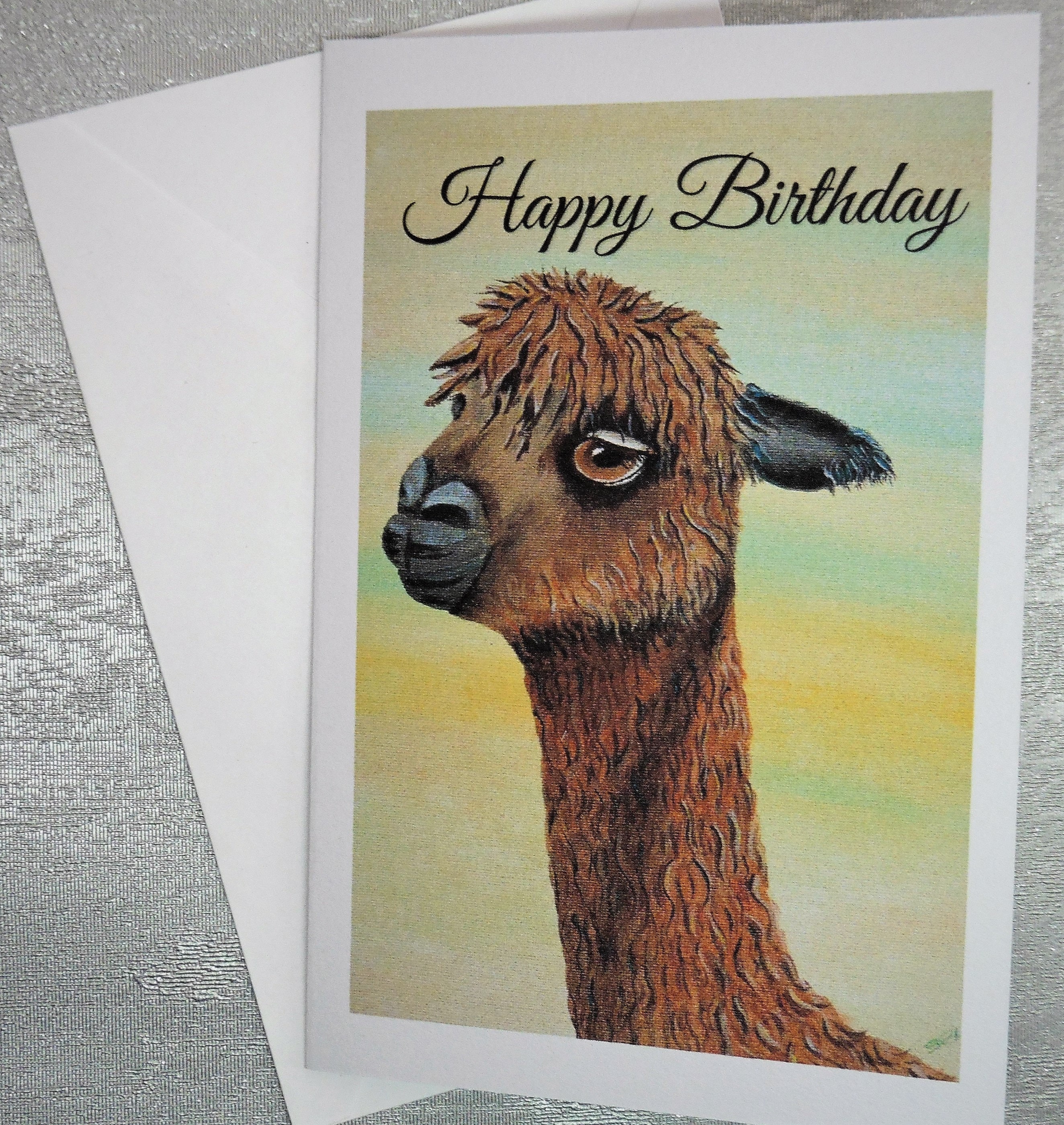Alpaca Birthday Card Awesome Alpaca Design Individually Handmade From ...
