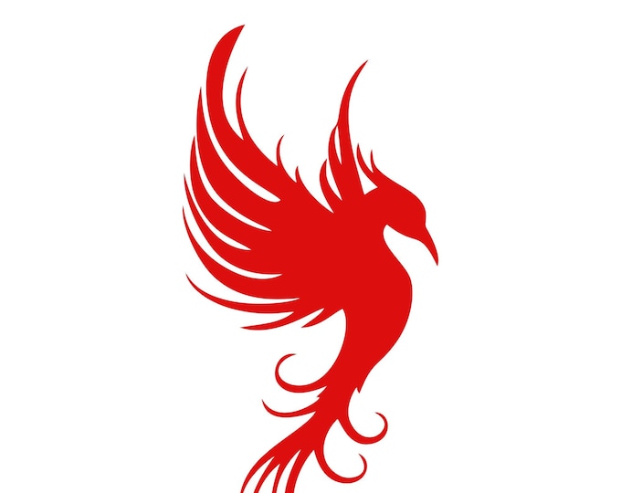 Phoenix Fire Bird Compass Vinyl Decal Sticker, Phoenix Decal, Compass ...