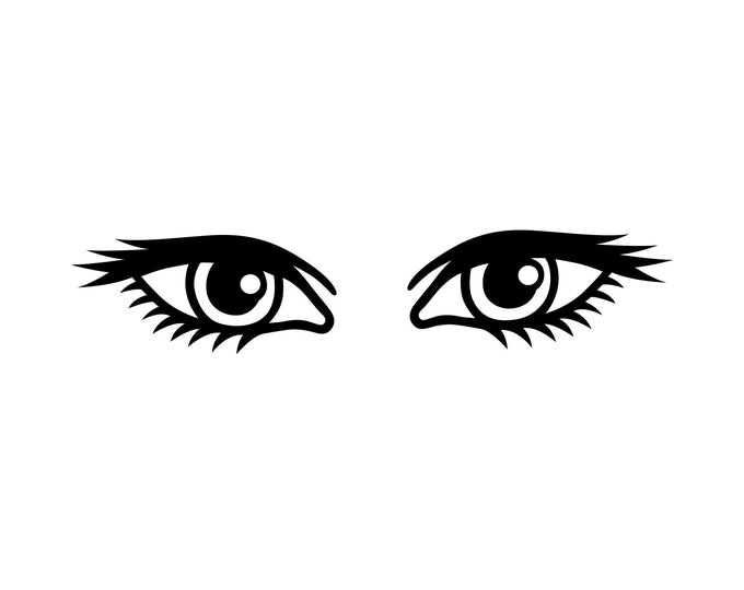 Eyes Decal Eyes and Lashes Vinyl Car Decal Eyes Vinyl Decal | Etsy