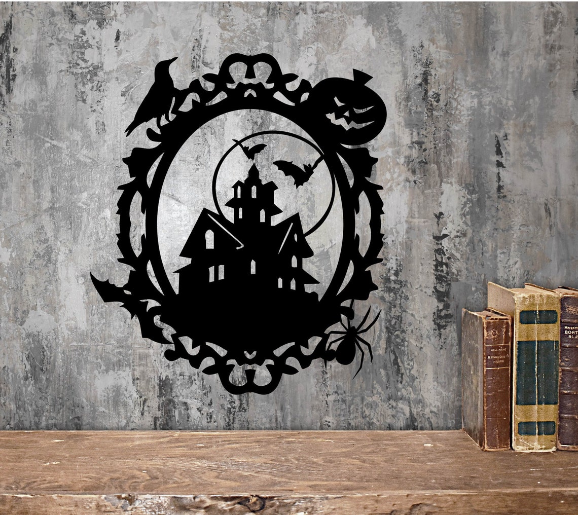 Haunted House Decal, Halloween Decor, Halloween Wall Decal, Halloween ...