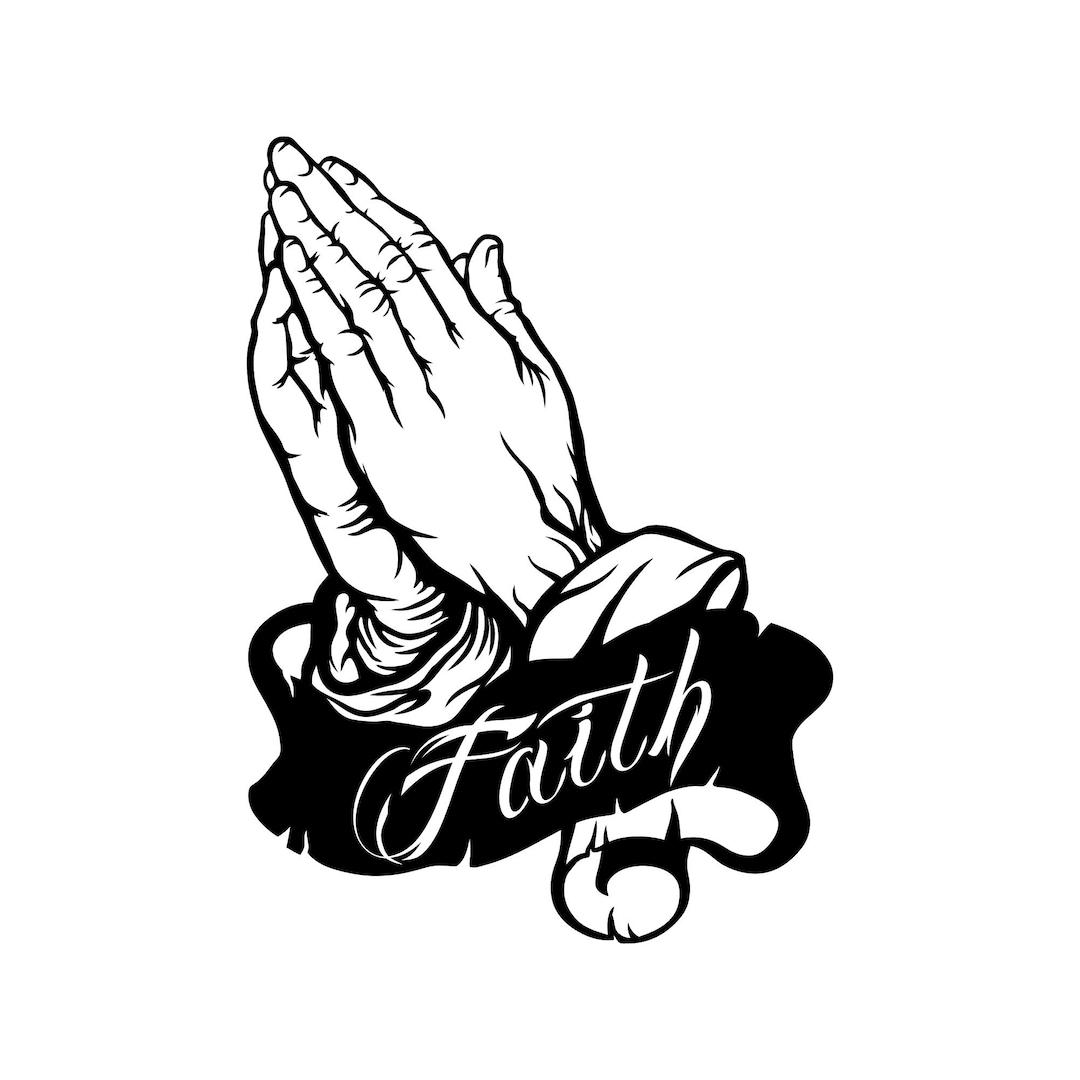 Praying Hands Decal, Praying Hands, Faith Decal, Praying Hands Sticker ...
