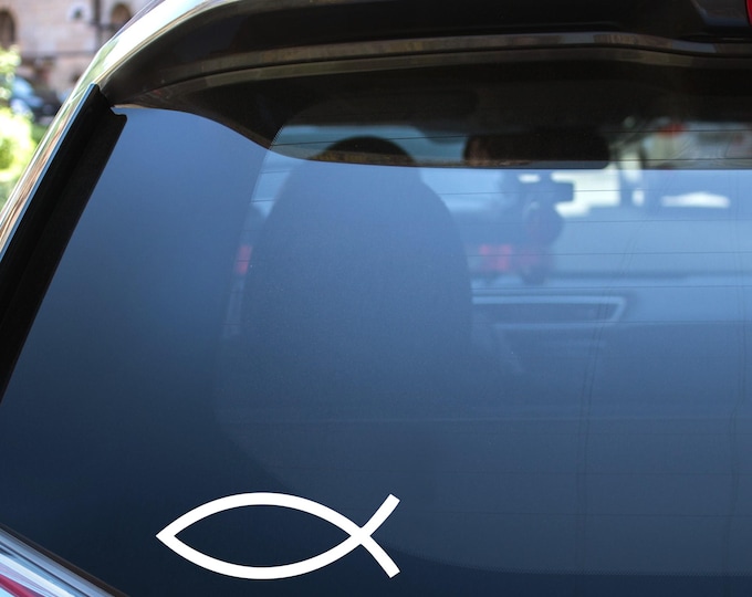 Jesus Fish Decal - Christian Bumper Sticker - Faith Sticker - Great for ...