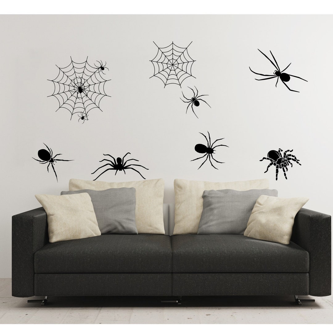 Halloween Decor, Spider Decals, Spider Web Decals, Halloween Party ...