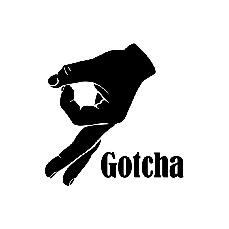 Gotcha Hand Circle Decal, Gotcha Hand Game Decal, Gotcha Sticker ...