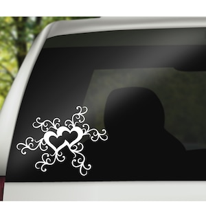 Heart Car Decal, Heart Car Window Decal, Heart Swirl Decal, Heart Decal ...