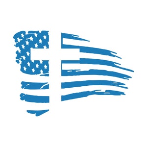 American Flag and Cross Vinyl Decal, American Flag Decal, Cross Decal ...