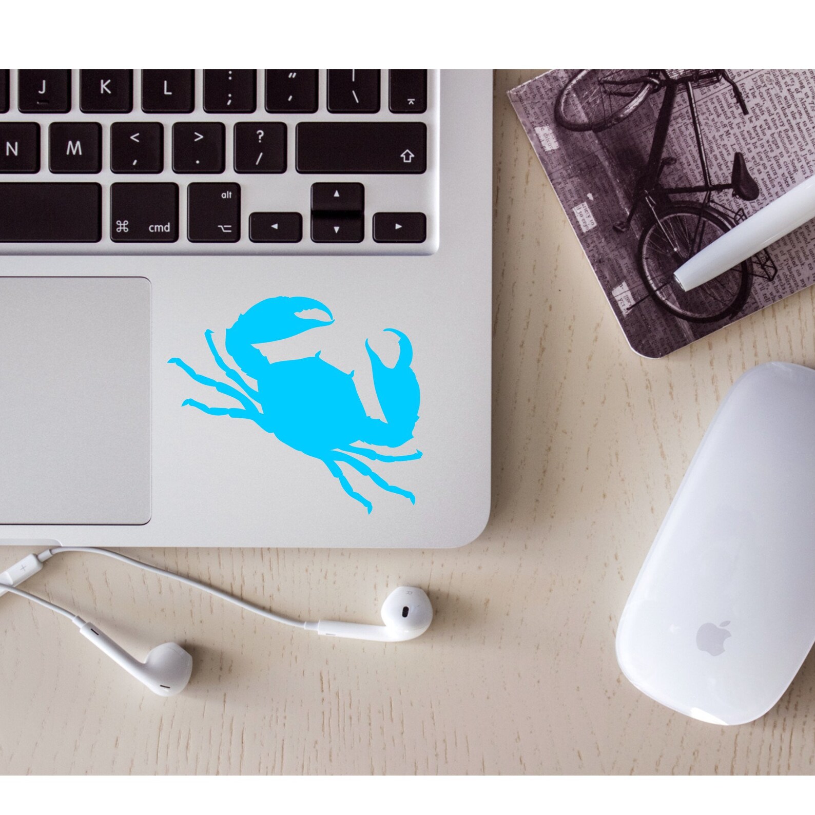 Crab Vinyl Decal, Crab Decal, Crab, Beach Decal, Vinyl Decal, Crab ...