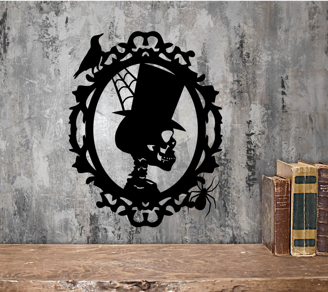 Skeletal Portrait Wall Decal, Halloween Decor, Skeleton Wall Decal ...