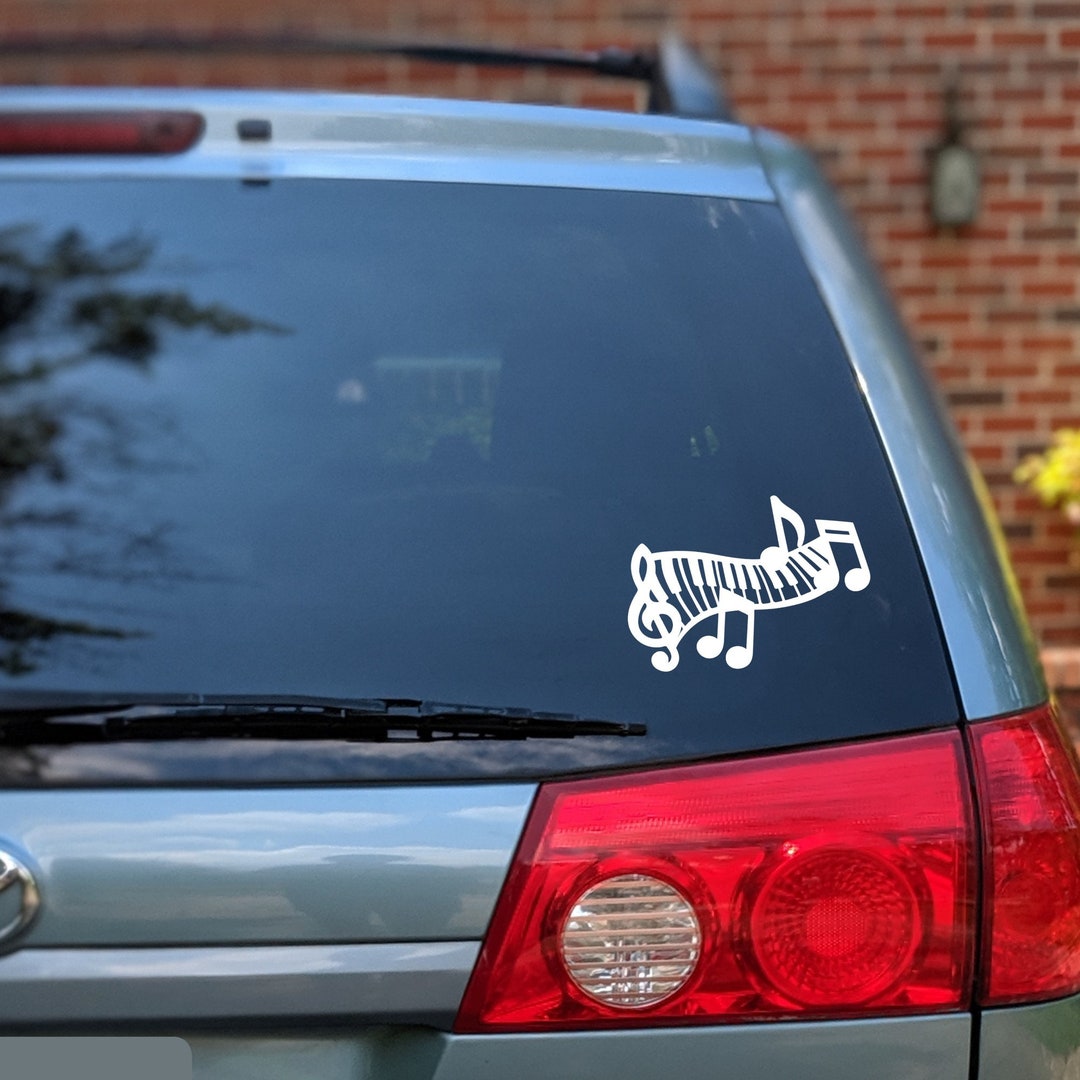 Piano Music Vinyl Decal, Music Vinyl Decal, Piano Car Window Decal ...